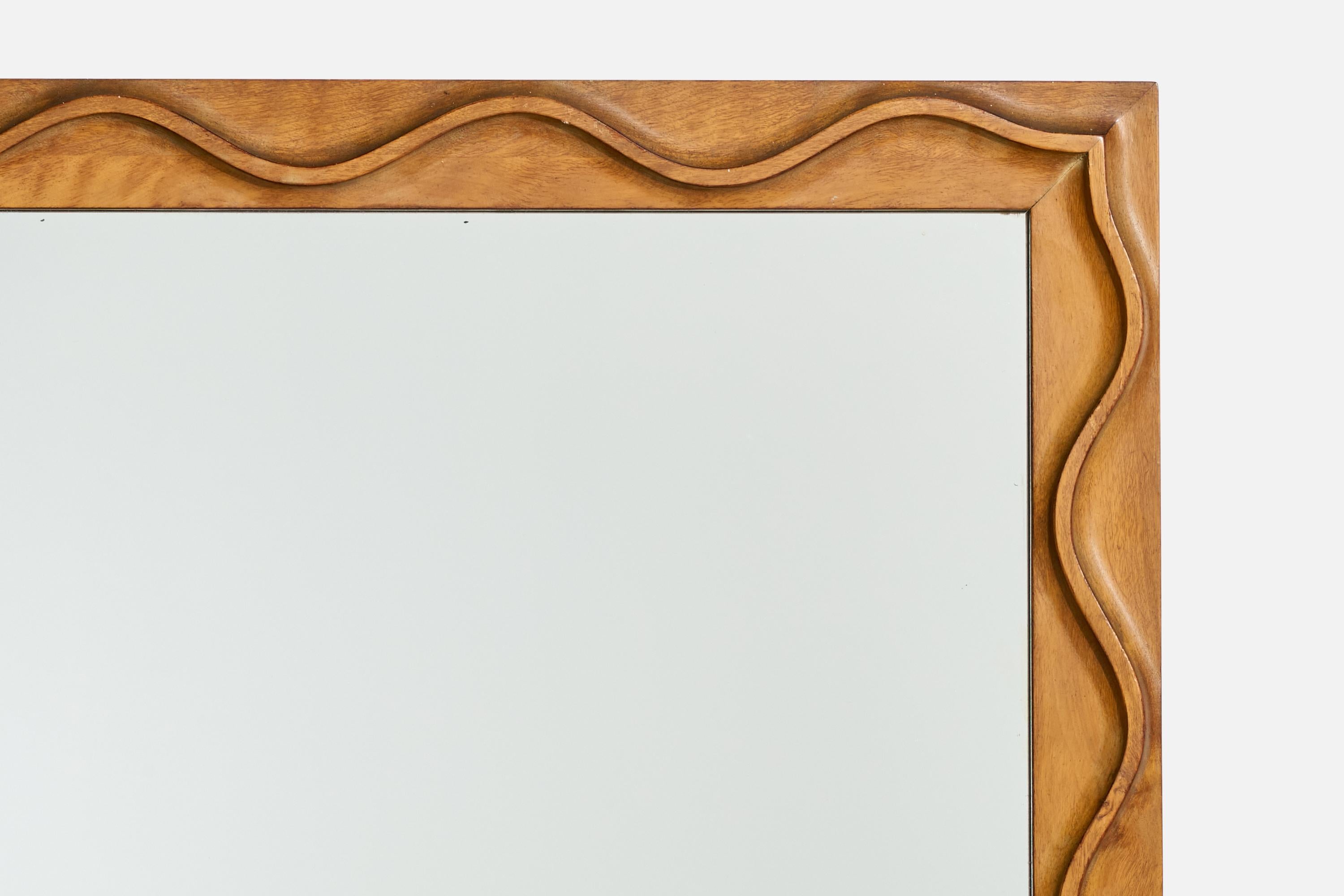 Gilbert Rohde, Wall Mirror, Wood, USA, 1930s For Sale at 1stDibs