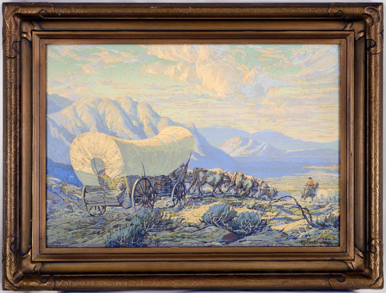 Gilbert Ross Tonge - "The Covered Wagon" On the Oregon Trail Prairie ...