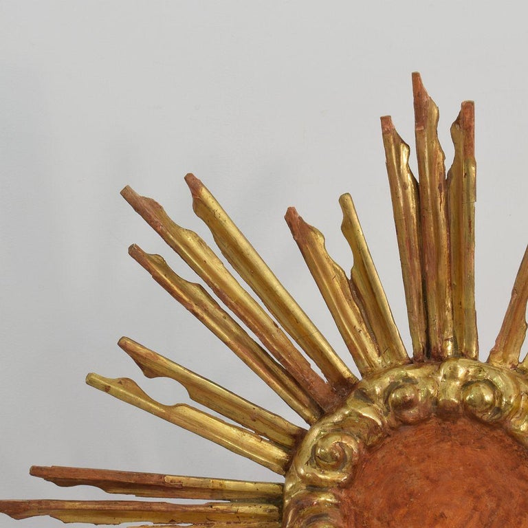 Gilded 18th Century Italian Baroque Carved Wooden Sun at 1stDibs