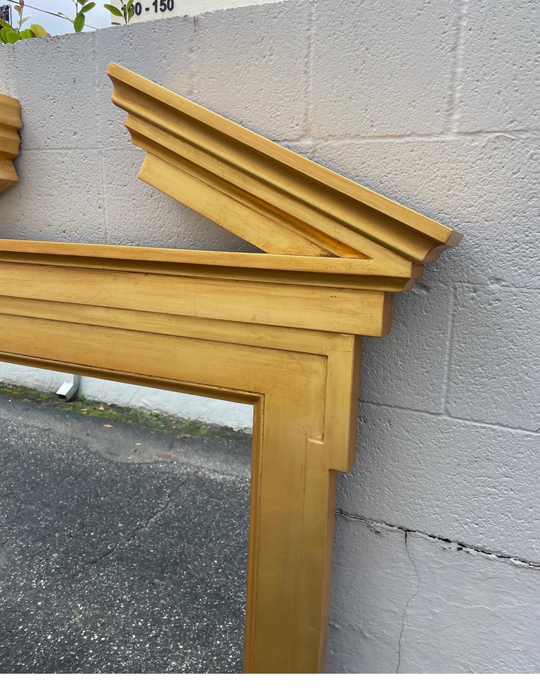 Gilded Broken Pediment Mirror by Donghia For Sale at 1stDibs