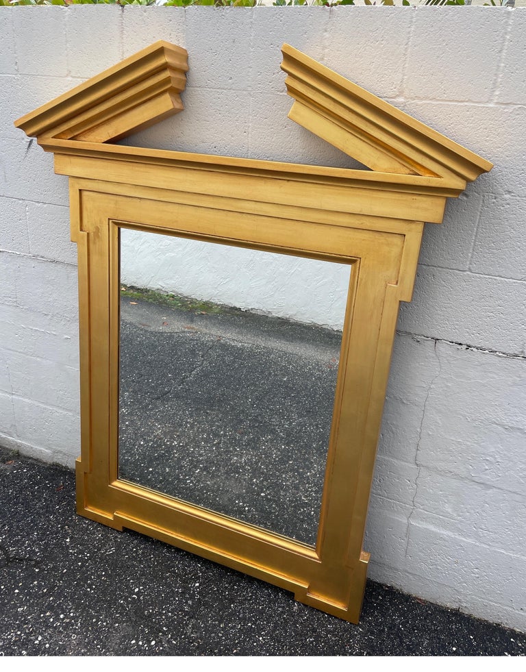 Gilded Broken Pediment Mirror by Donghia For Sale at 1stDibs