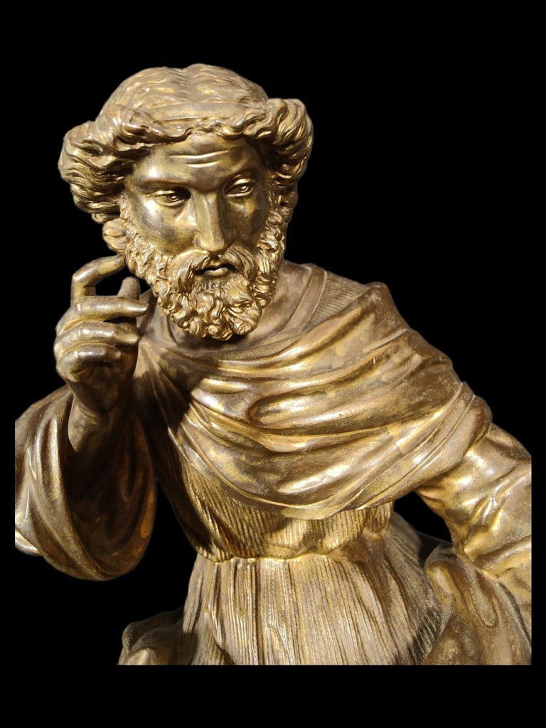 Gilded Bronze and Silver Figure 19th Century For Sale at 1stDibs