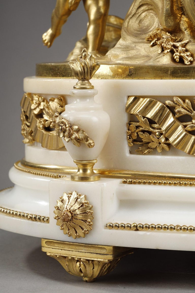 Gilded Bronze Clock "Venus and Cupid" in the Louis XVI Style at 1stDibs