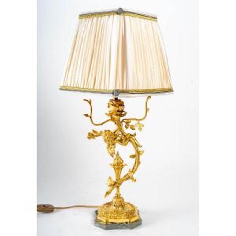 Gilded Bronze Lamp End XIX century For Sale at 1stDibs