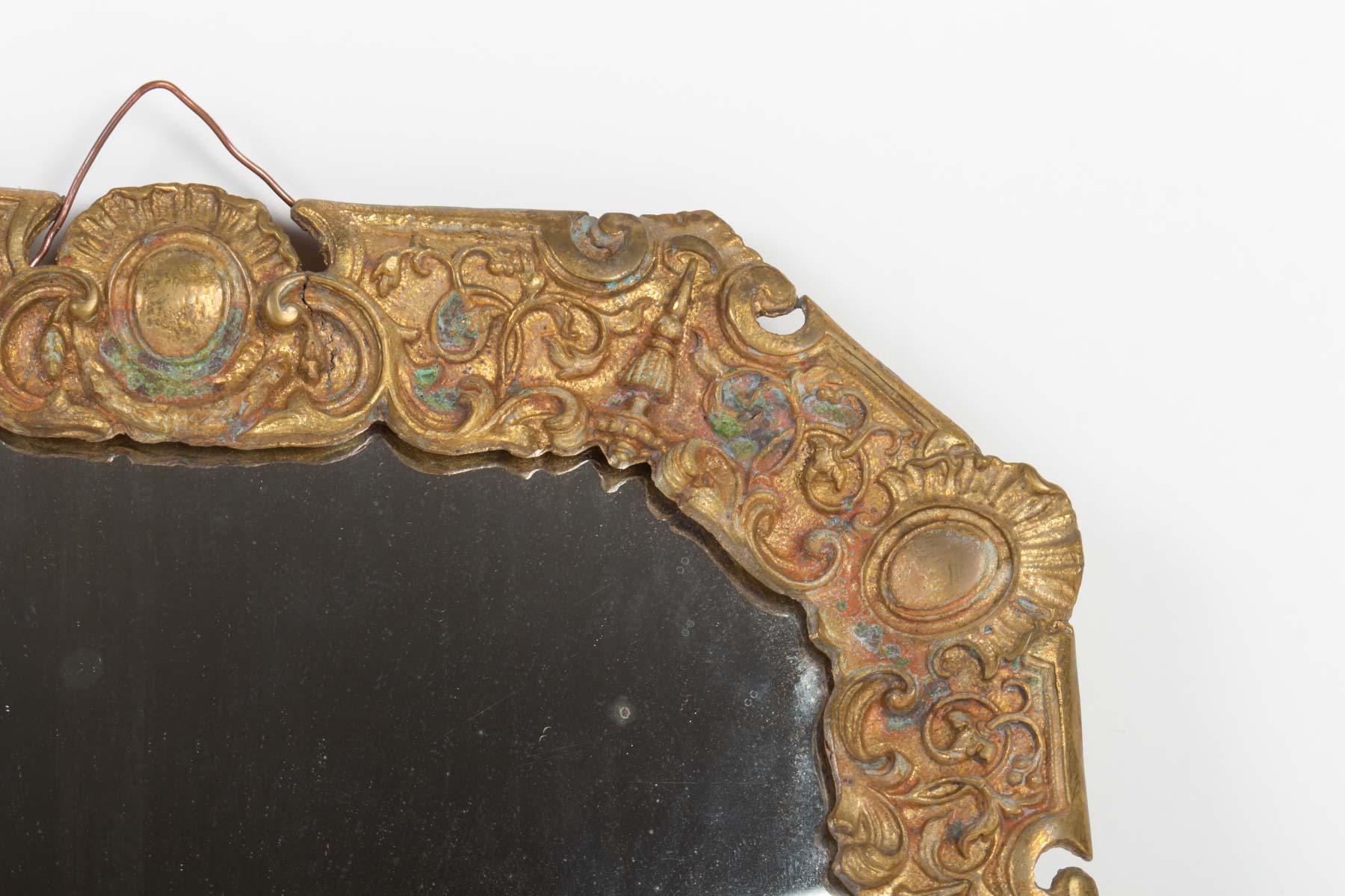 Gilded Bronze Mirror (Antique Gilding), Napoleon III Period, XIXth ...