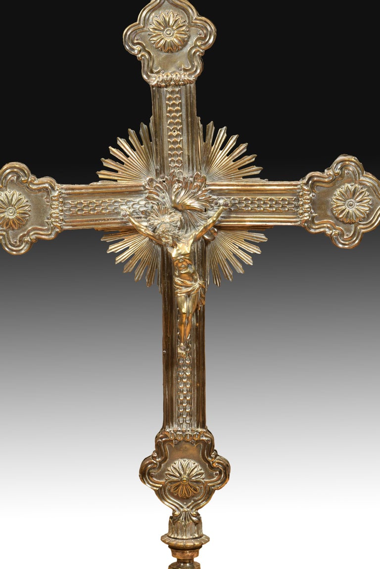 Gilded Bronze Processional Cross Top, 20th Century, after Earlier ...