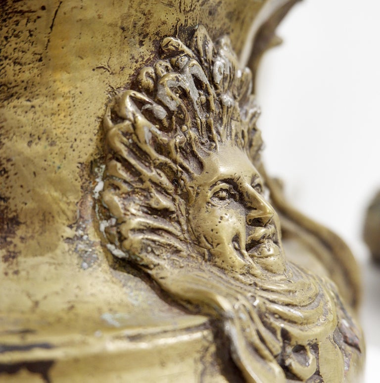 Gilded Bronze Satyr Couple Candle Holders For Sale at 1stDibs