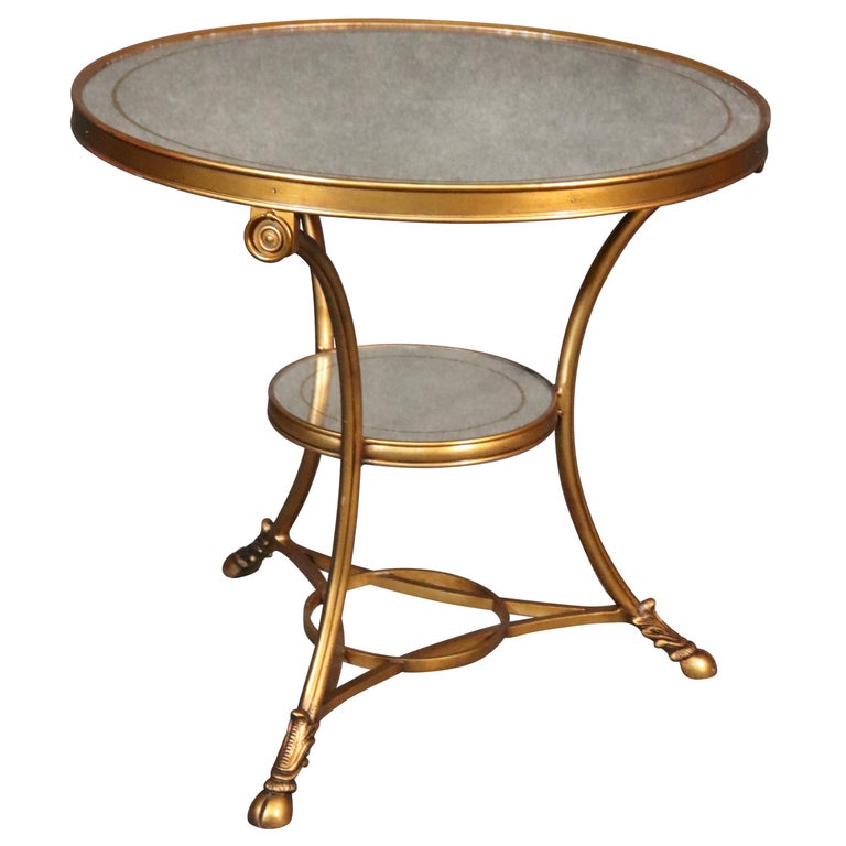 Gilded Eglomise Silver Leafed Mirrored Gilded French Directoire Center ...