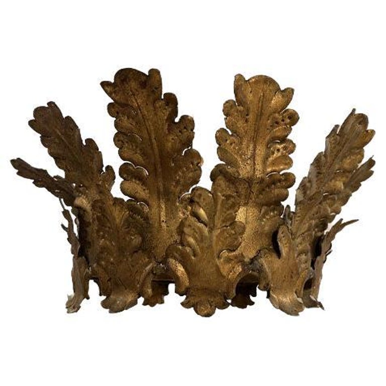 Gilded Iron Corona Chandelier For Sale at 1stDibs
