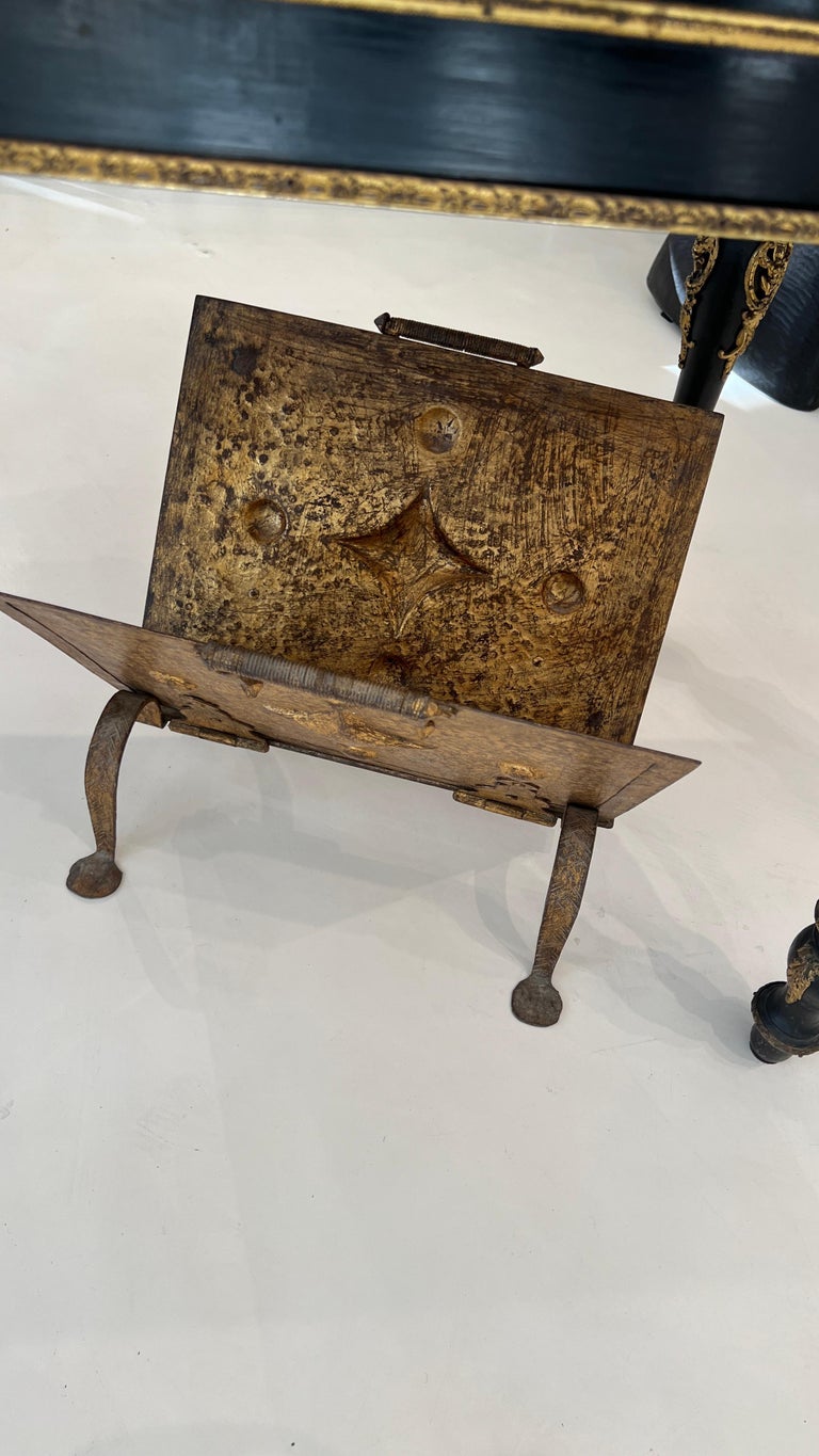 Gilded Iron Mid-Century Magazine Stand For Sale at 1stDibs