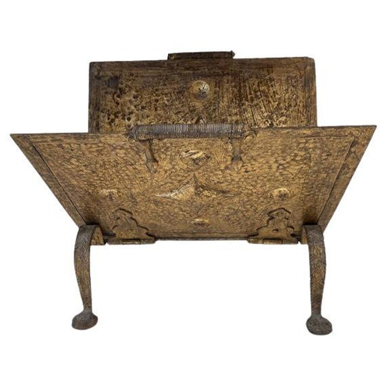Gilded Iron Mid-Century Magazine Stand For Sale at 1stDibs