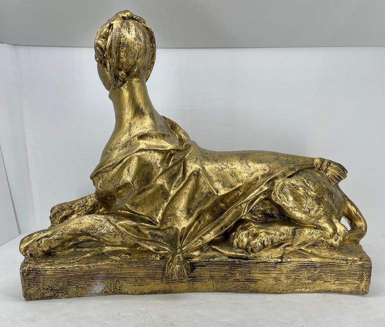 Gilded Rococo Madame de Pompadour Sphinx Statue, Louis XV Style For ...