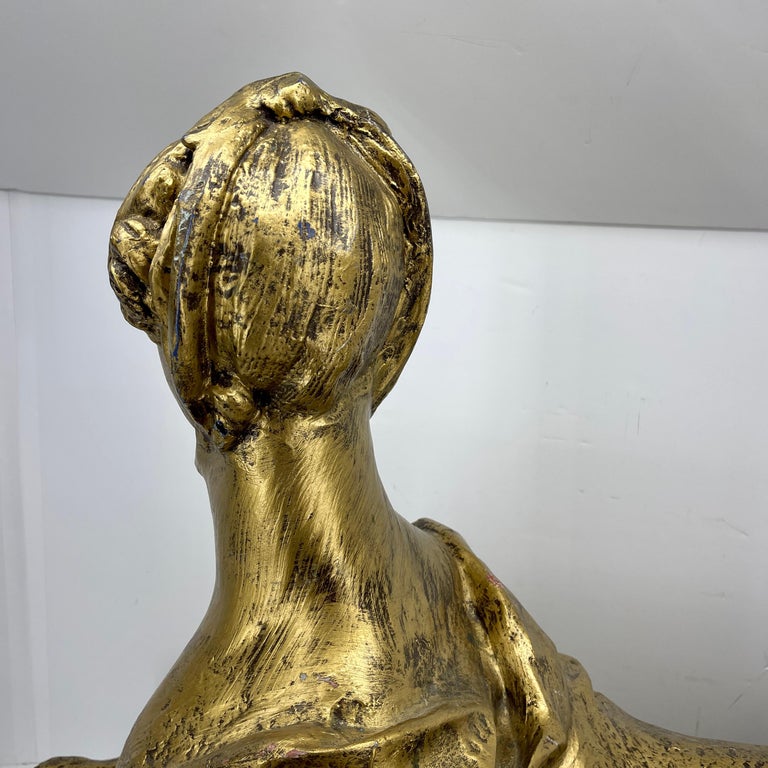 Gilded Rococo Madame de Pompadour Sphinx Statue, Louis XV Style For ...
