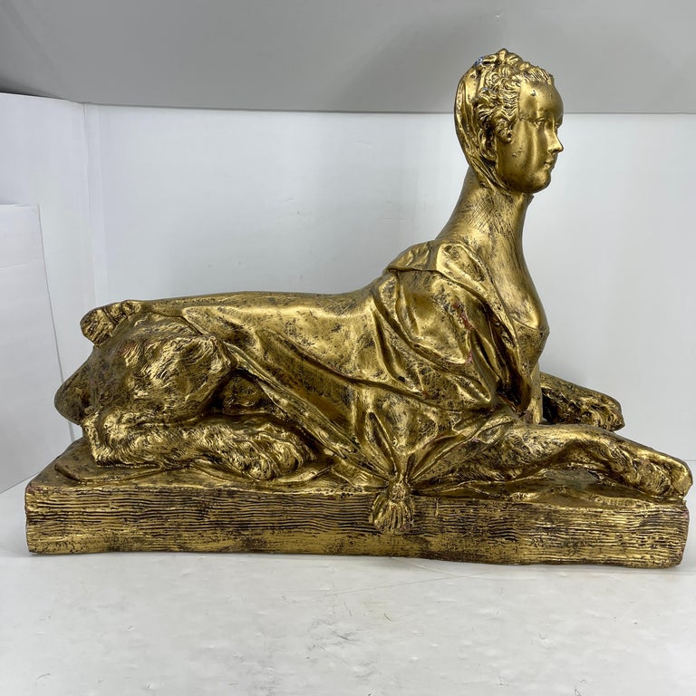 Gilded Rococo Madame de Pompadour Sphinx Statue, Louis XV Style For ...