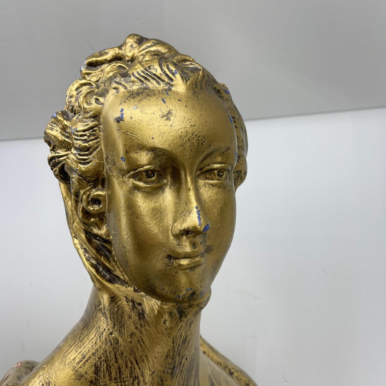 Gilded Rococo Madame de Pompadour Sphinx Statue, Louis XV Style For ...