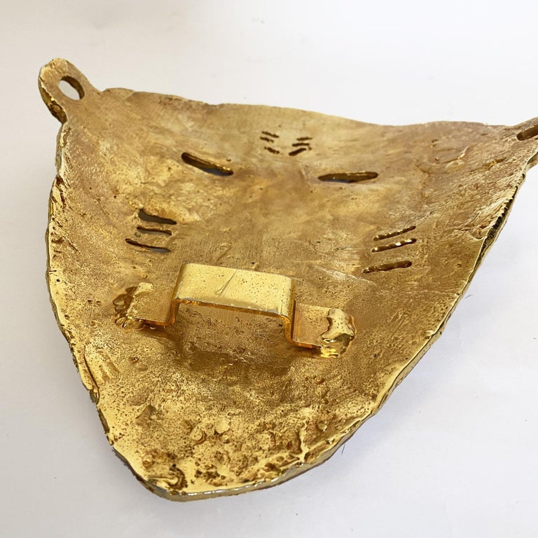 Gilded Sculptural Mask by Linda Hattab for Fondica, France, 1990s. For ...