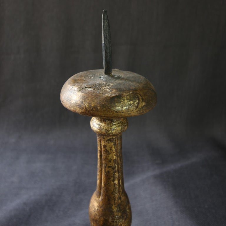 Gilded Wood Candle Spike, Italy, 18th Century at 1stDibs