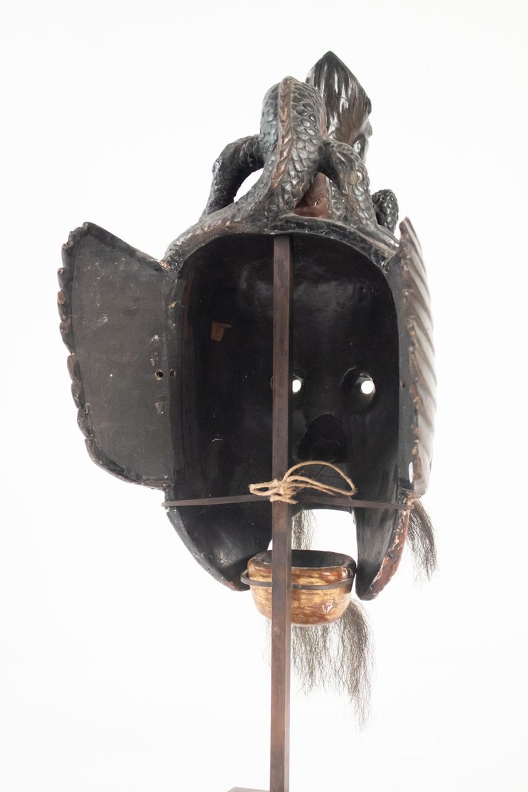 Gilded Wood Mask, Polychrome, Japan, Says of the Imperial Dance of ...