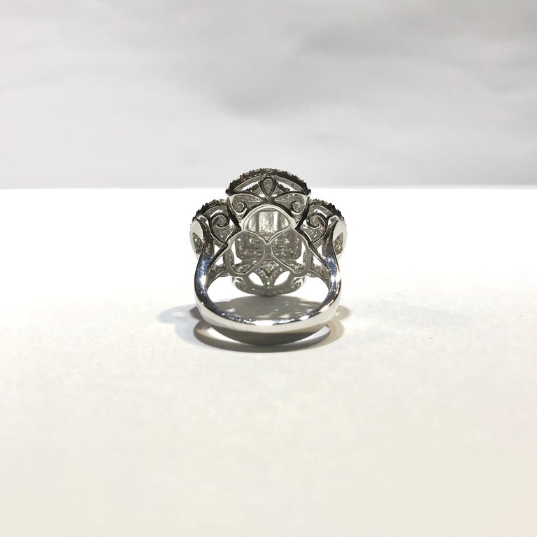 GILIN, Lili Magic 18 Karat White Gold 1.92 Carat Diamond Cocktail Ring ...