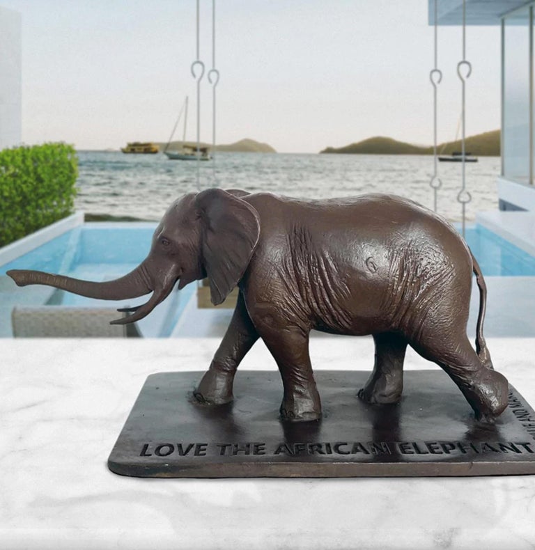 Gillie and Marc Schattner - Authentic Bronze Love the African Elephant ...