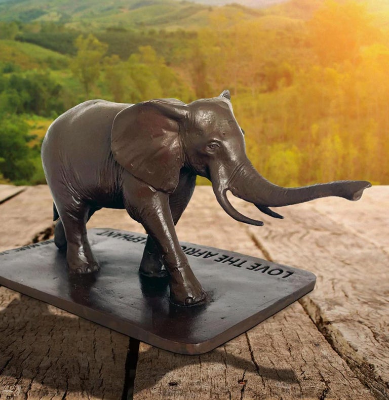 Gillie and Marc Schattner - Authentic Bronze Love the African Elephant ...