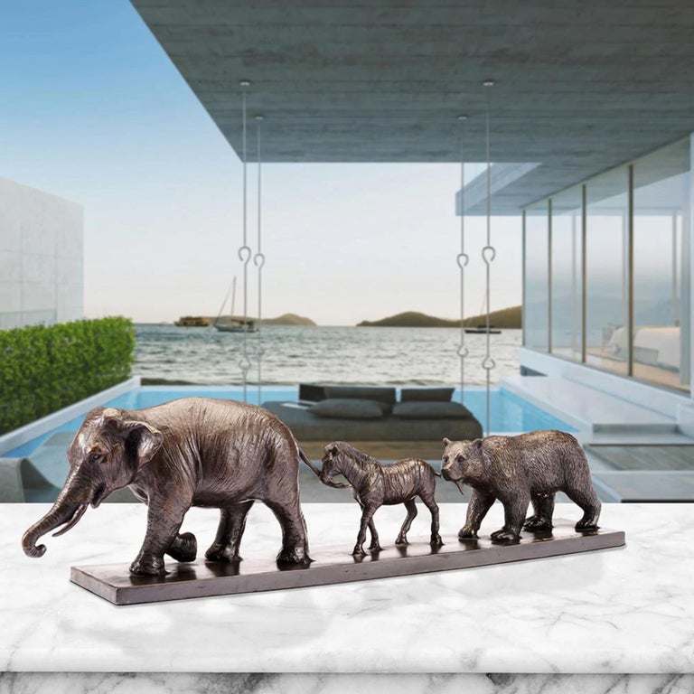 Gillie and Marc Schattner - Authentic Bronze Love The Elephant, Zebra ...