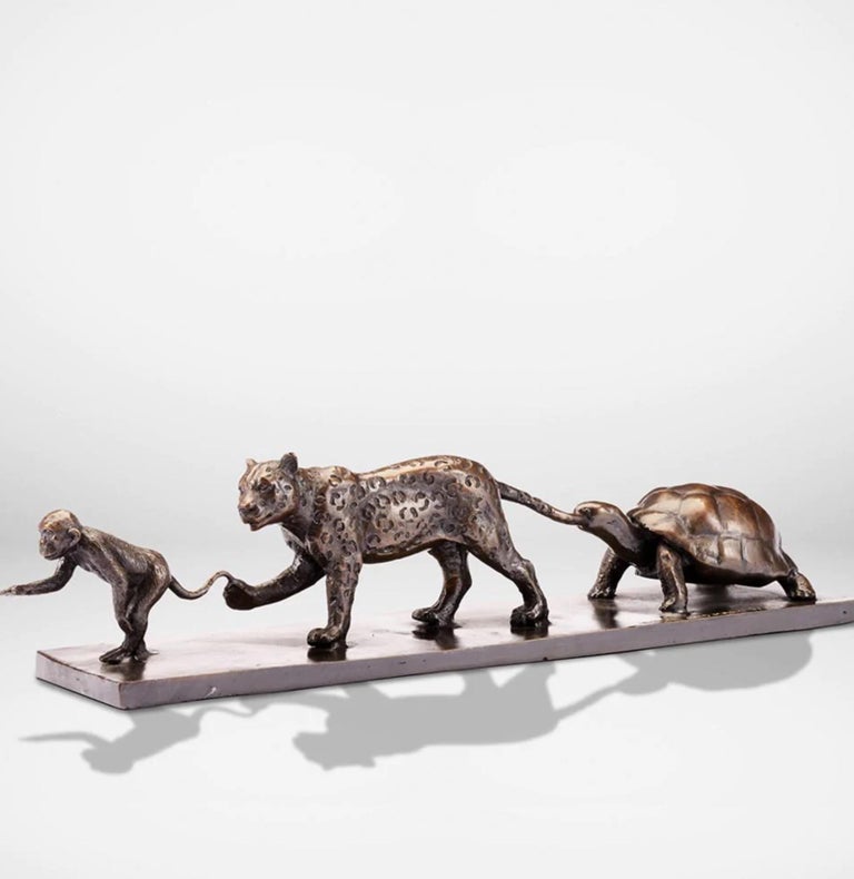 Gillie and Marc Schattner - Authentic Bronze Love The Monkey, Jaguar ...