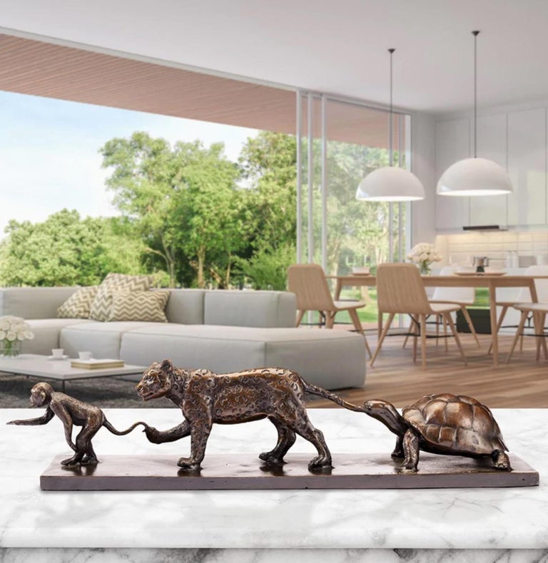 Gillie and Marc Schattner - Authentic Bronze Love The Monkey, Jaguar ...