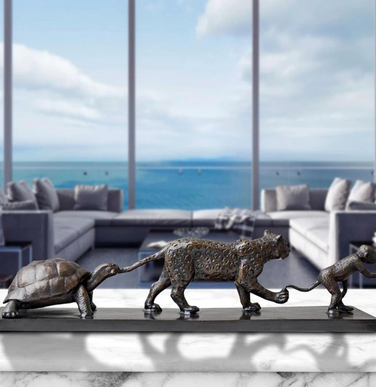 Gillie and Marc Schattner - Authentic Bronze Love The Monkey, Jaguar ...