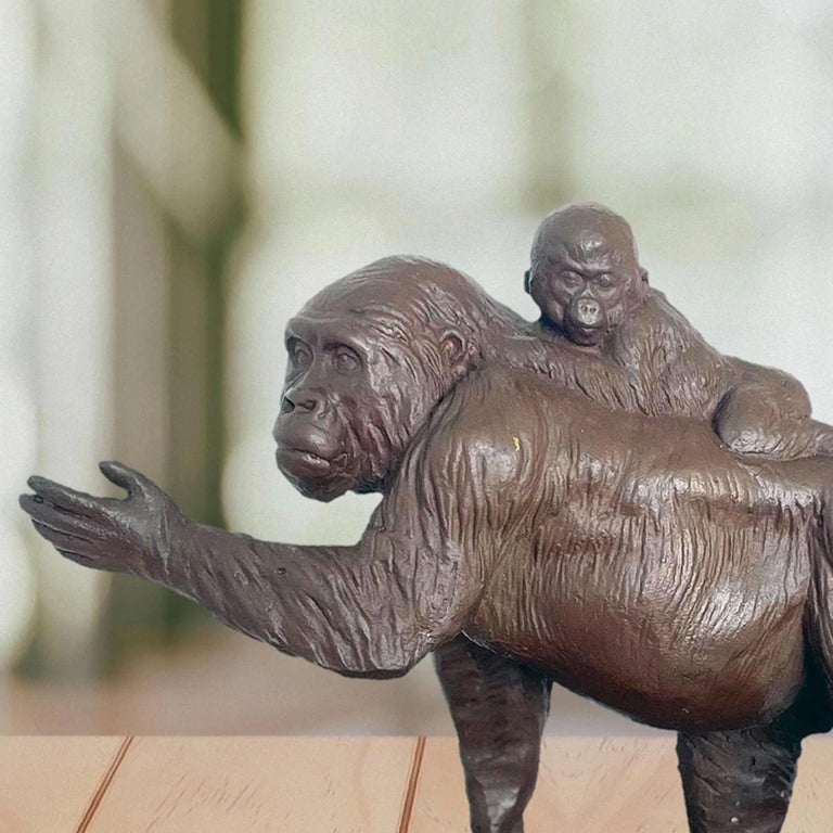 Gillie and Marc Schattner - Authentic Bronze Love the Mountain Gorilla ...