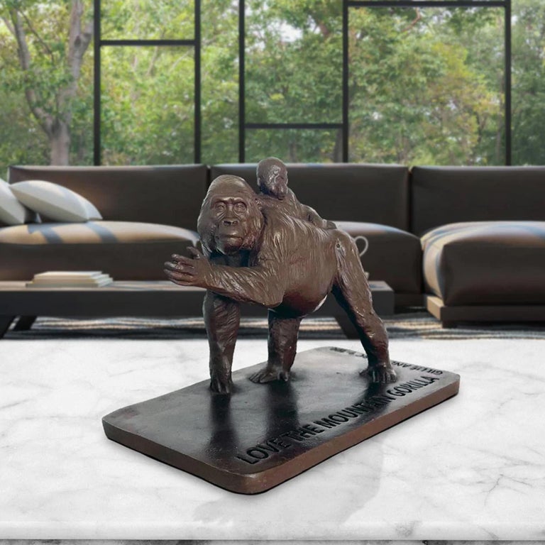 Gillie and Marc Schattner - Authentic Bronze Love the Mountain Gorilla ...