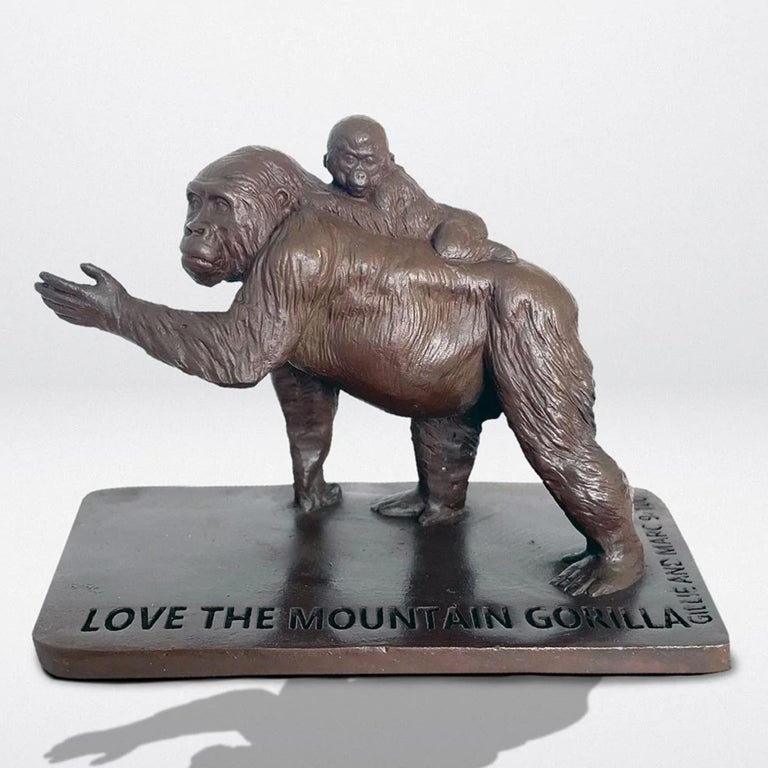 Gillie and Marc Schattner - Authentic Bronze Love the Mountain Gorilla ...
