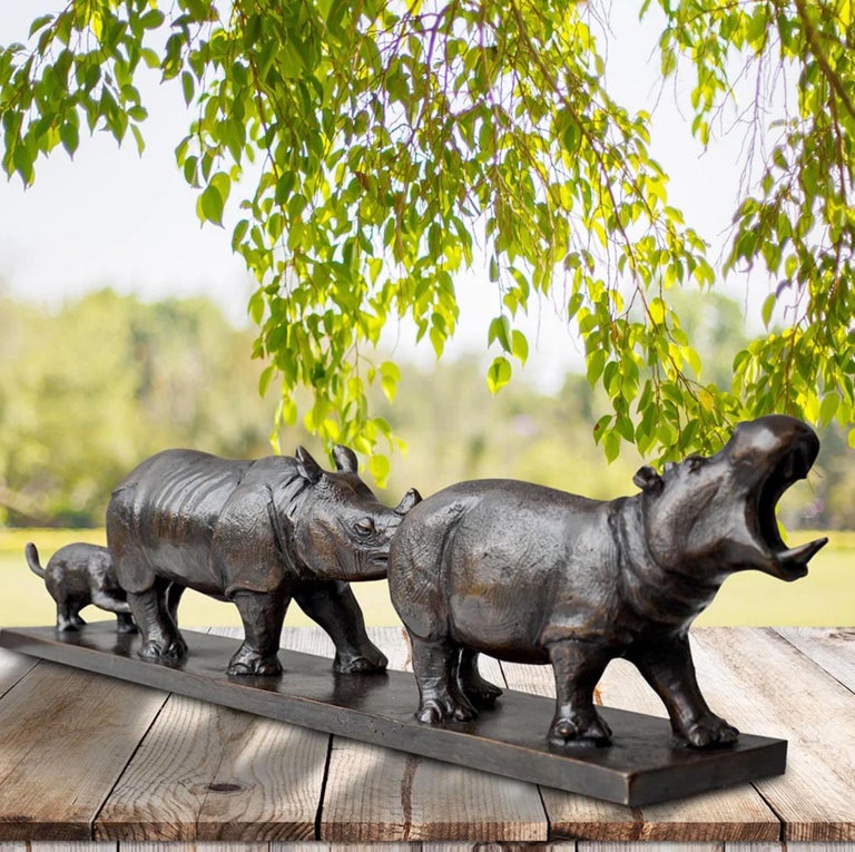 Gillie and Marc Schattner - Authentic Bronze Love The Hippo, Rhino ...