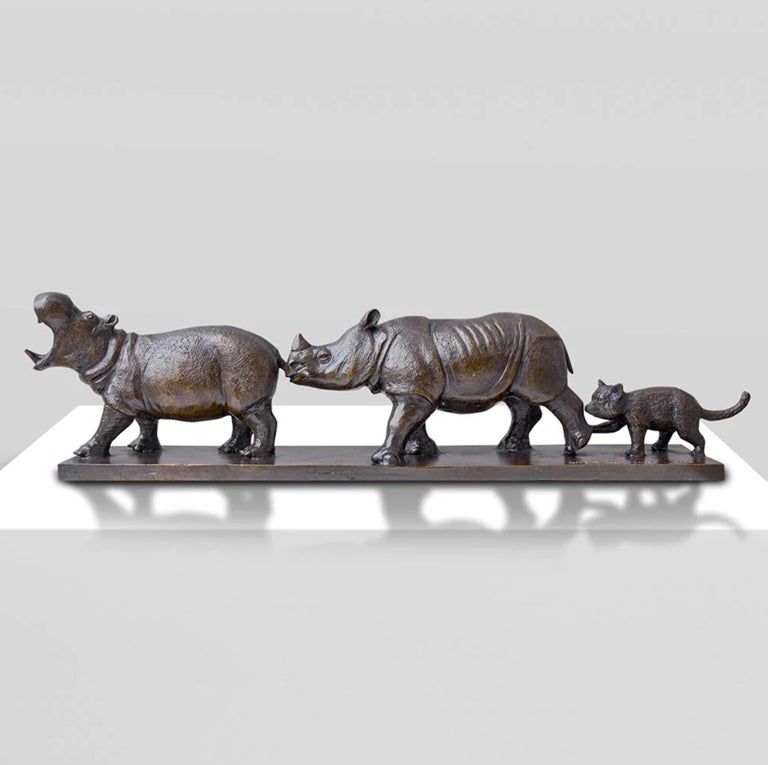 Gillie and Marc Schattner - Authentic Bronze Love The Hippo, Rhino ...