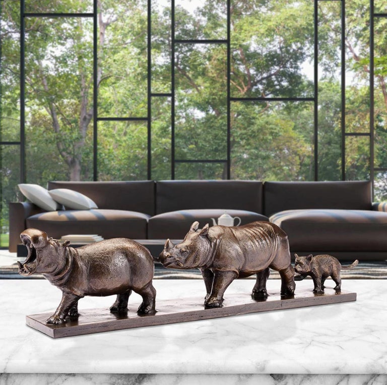 Gillie and Marc Schattner - Authentic Bronze Love The Hippo, Rhino ...