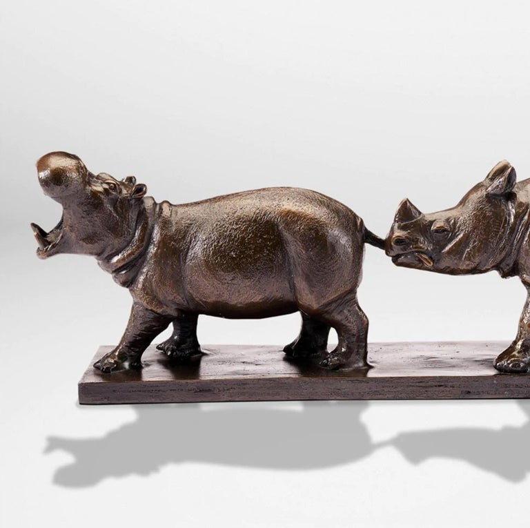 Gillie and Marc Schattner - Authentic Bronze Love The Hippo, Rhino ...