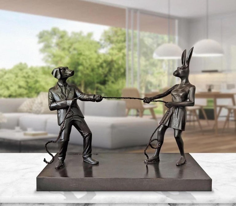 Gillie and Marc Schattner - Authentic Bronze 'Tug Of Love' Sculpture by ...