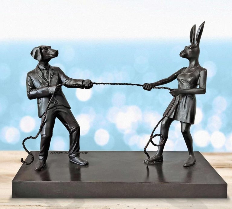 Gillie and Marc Schattner - Authentic Bronze 'Tug Of Love' Sculpture by ...