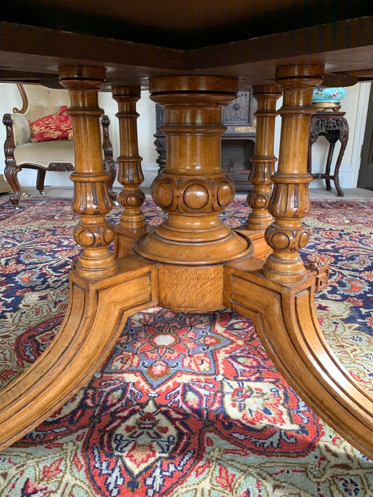 Gillow and Co. Oak Octagonal Table, England, circa 1860 For Sale at 1stDibs