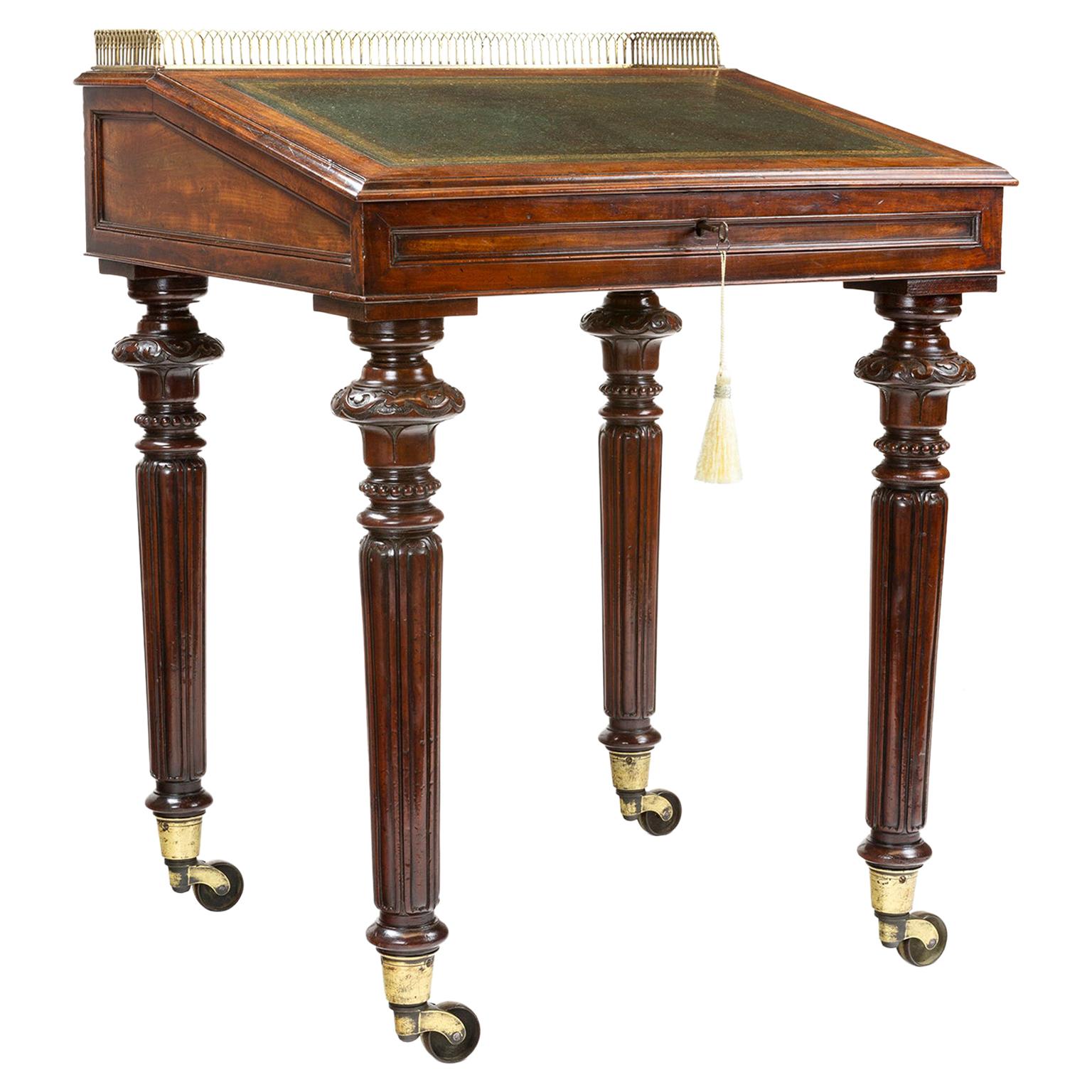 Custom Mahogany Regency Style Writing Desk by Leighton Hall For Sale at ...