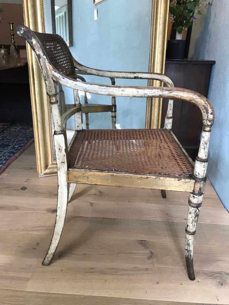 Gillows of Lancaster George 3rd Painted and Parcel Gilt Arm Chair For ...