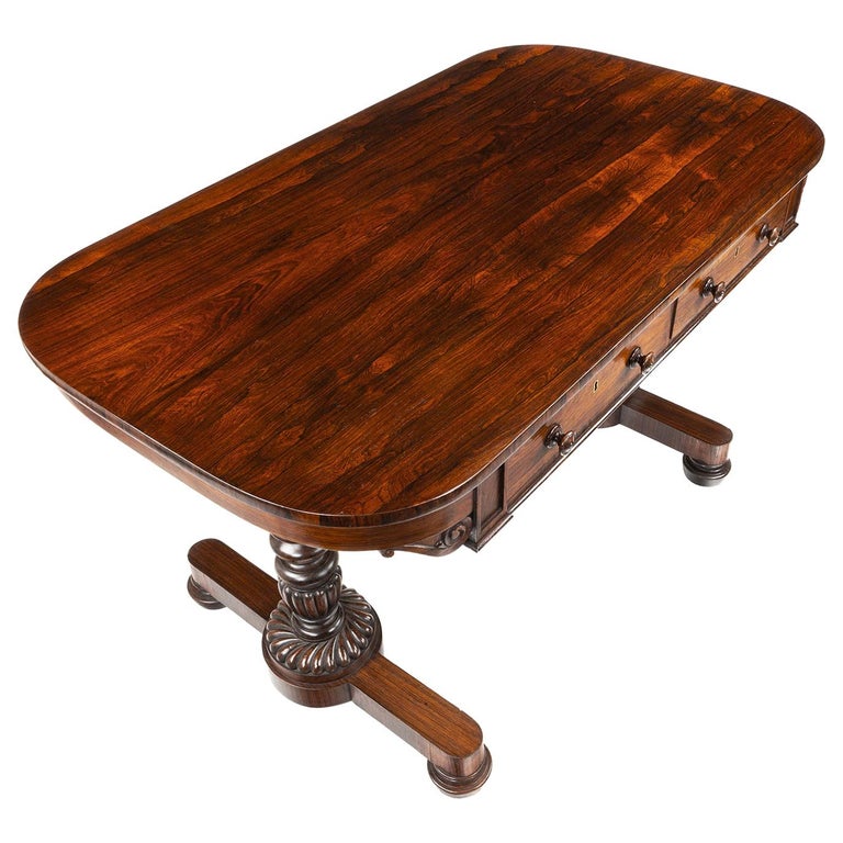 Gillows Rosewood Library Table For Sale at 1stDibs
