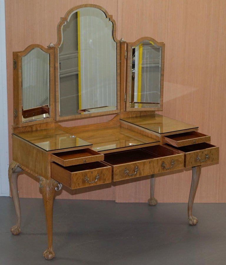 Gillows Vintage Dressing Table and Stool Ornate Claw and Ball Feet Part ...