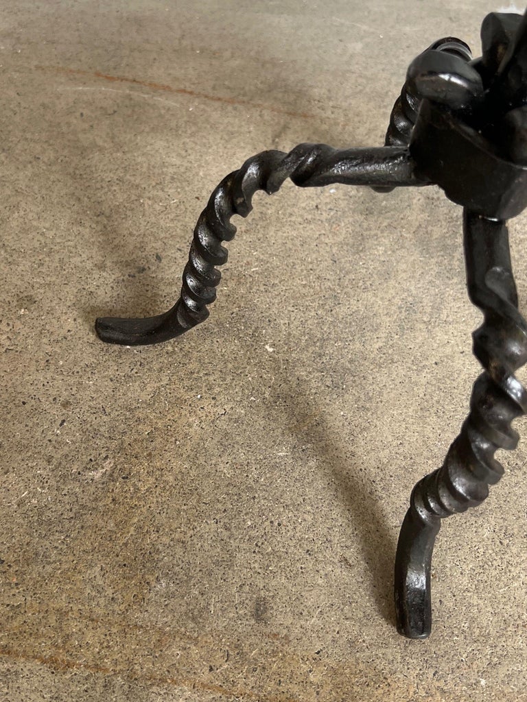 Gilt and Black Metal Drinks Table with Twisted Legs For Sale at 1stDibs