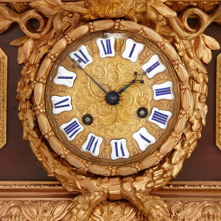 Gilt and Patinated Bronze Antique French Clock Set by Picard For Sale ...