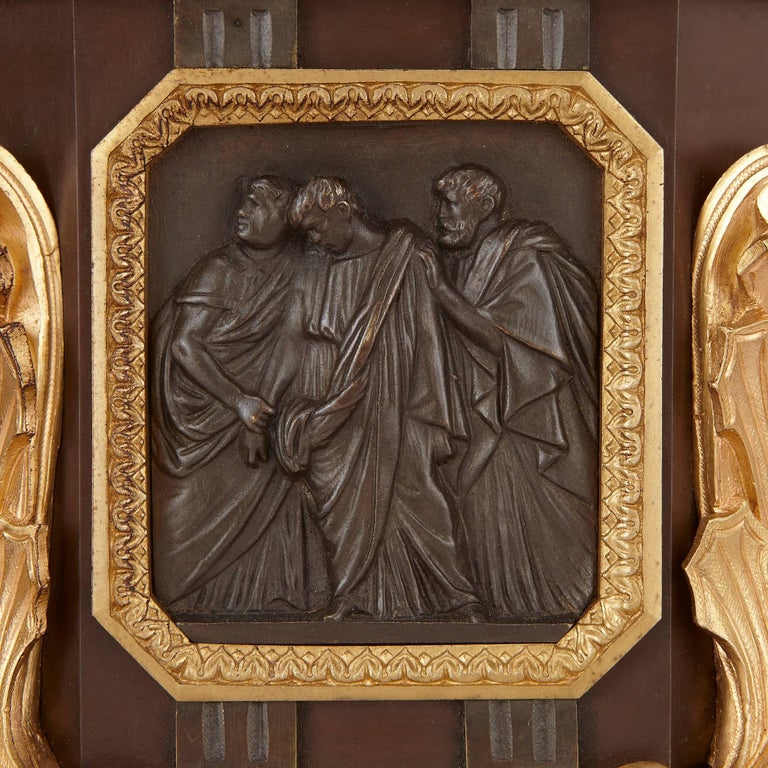 Gilt and Patinated Bronze Antique French Clock Set by Picard For Sale ...