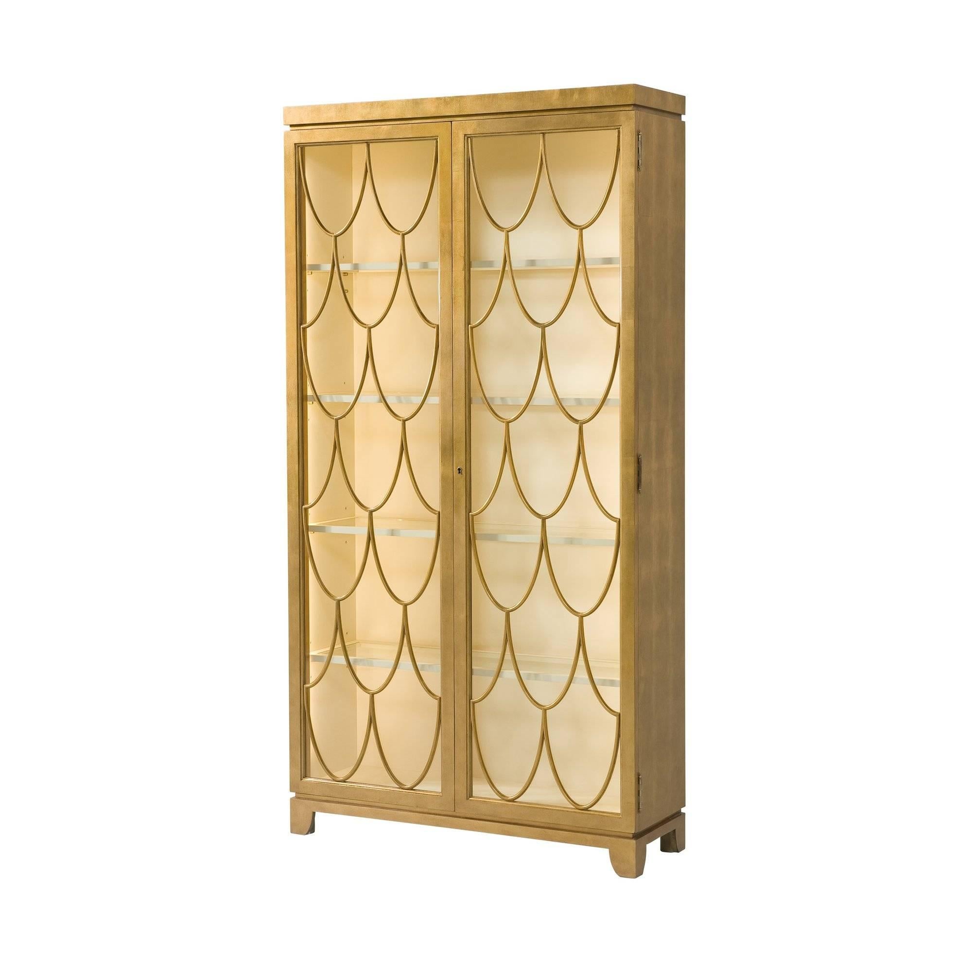 Gilt Art Deco Display Cabinet For Sale at 1stDibs