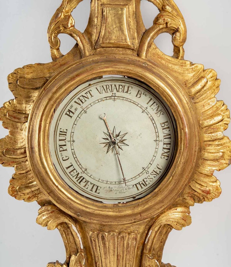 Gilt Barometer in the Louis XVI style, 19th century For Sale at 1stDibs