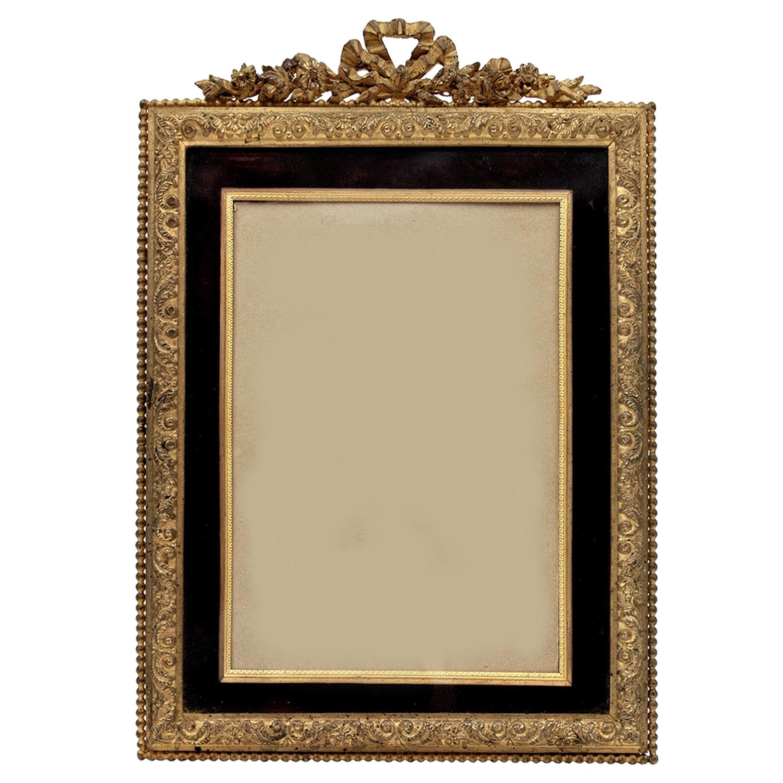 Gilt Bronze and Burgundy Velvet Photo Frame at 1stDibs
