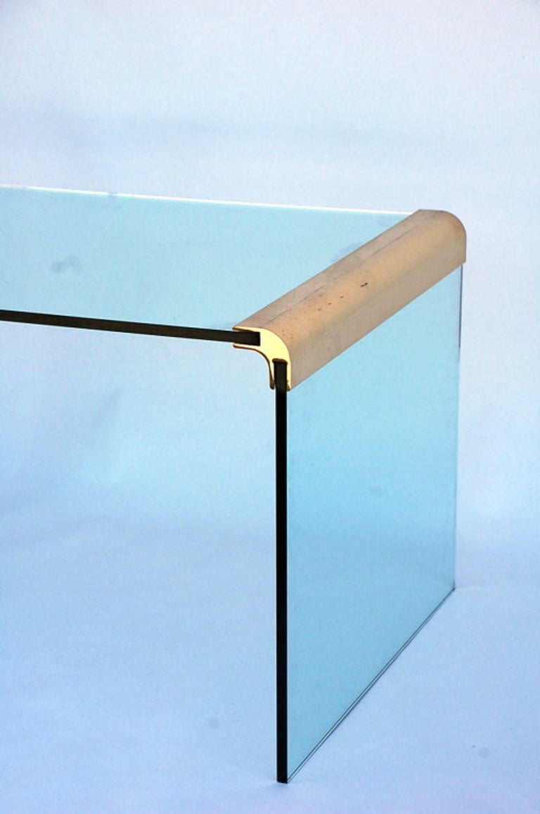 Gilt Bronze and Glass Side Table by Pace Collection For Sale at 1stDibs